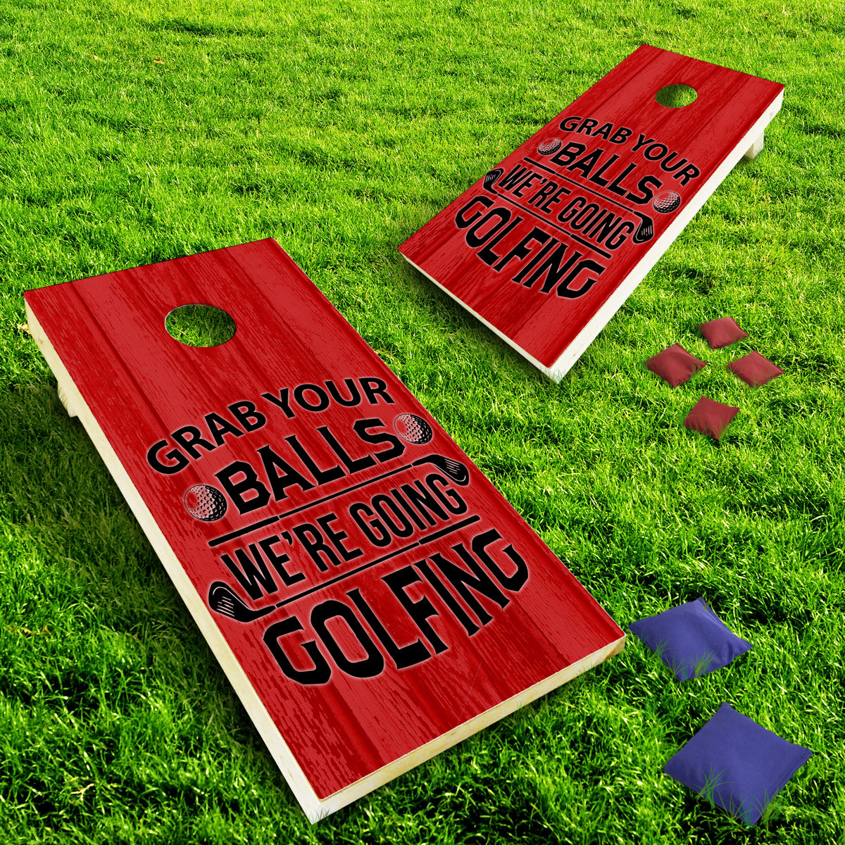 Grab Your Balls We’re Going Golfing – Cornhole Board — CustomCornHoleBoards